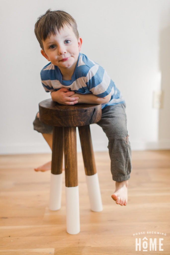 DIY Sturdy Stool with angled legs - House Becoming Home