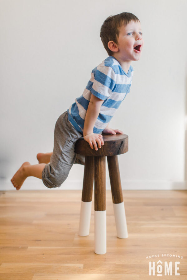 DIY Sturdy Stool with angled legs - House Becoming Home