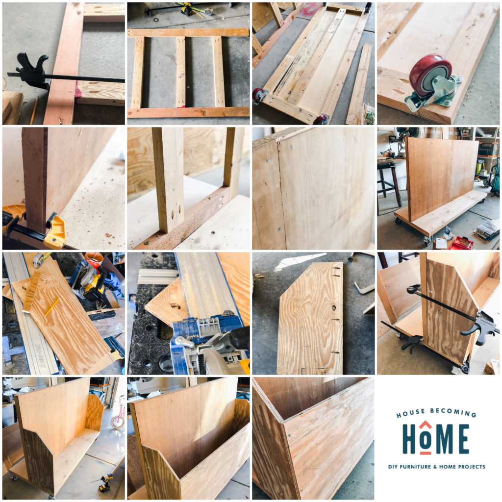 Process of Building a DIY Scrap Wood Organizer Cart - House Becoming Home