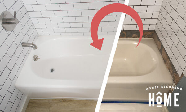 Before and After Painting a Beige Bathtub with Rustoleum Tub and Tile ...