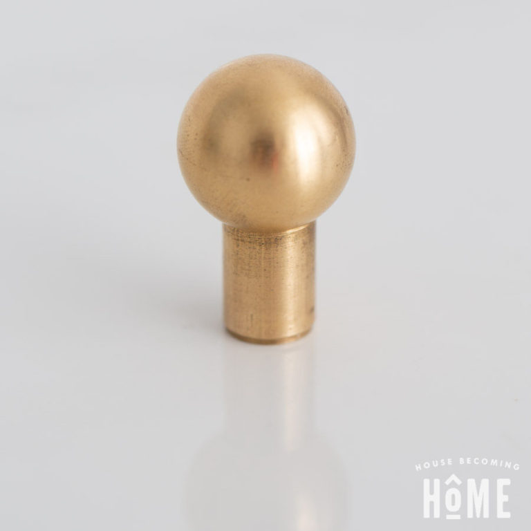Solid Raw Brass Cabinet Knob | Ball/Sphere - House Becoming Home