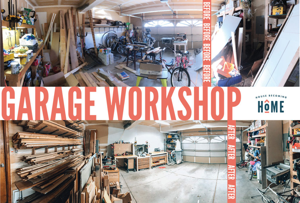 Garage Workshop Before & After Makeover - House Becoming Home