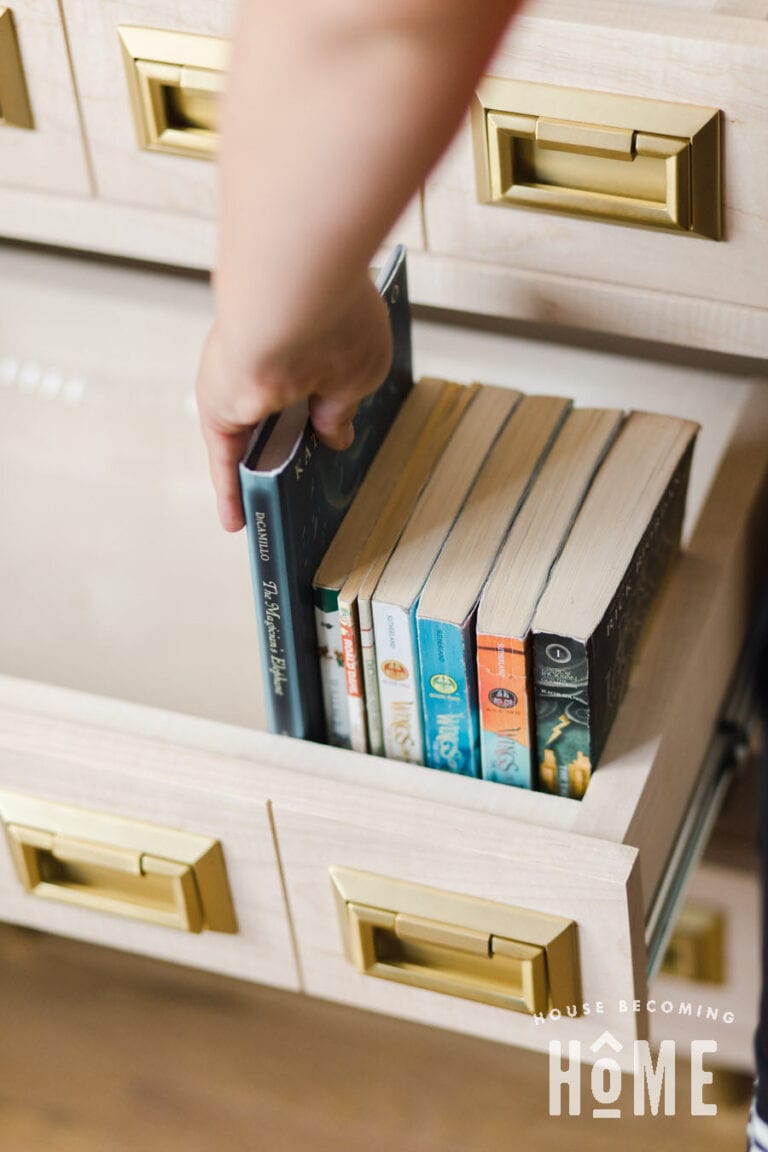 Bookcase with Pull Out Drawers - House Becoming Home