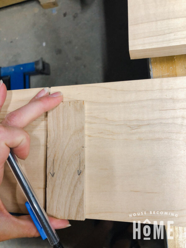 Scrap Wood Marking Placement for Hardware - House Becoming Home